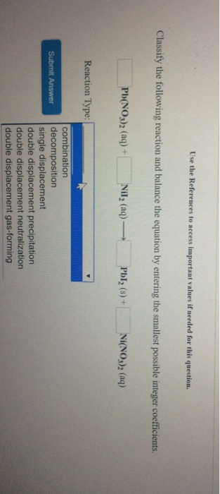Solved Classify the following reaction and balance the | Chegg.com