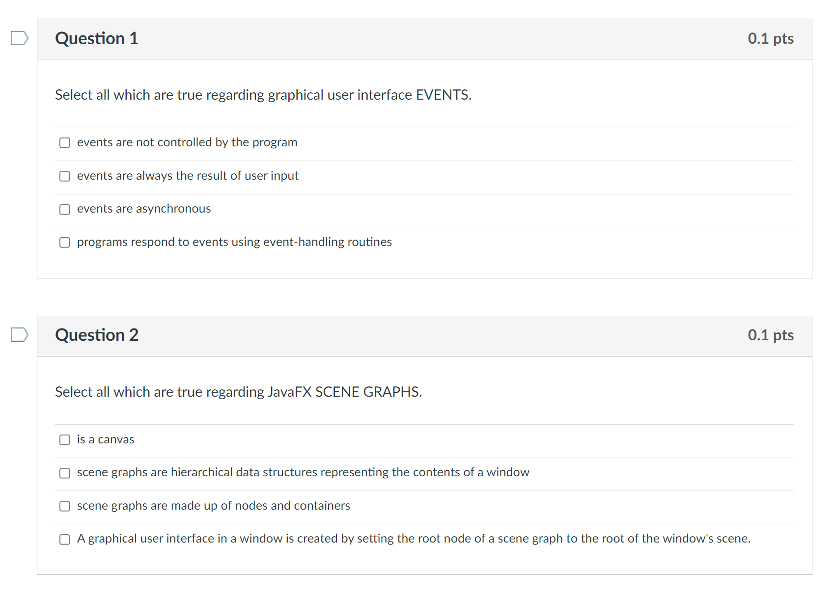 Solved Select all which are true regarding graphical user | Chegg.com
