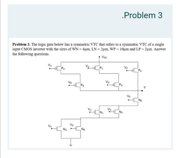 Solved .Problem 3 Problem 3. The logic gate below has a | Chegg.com