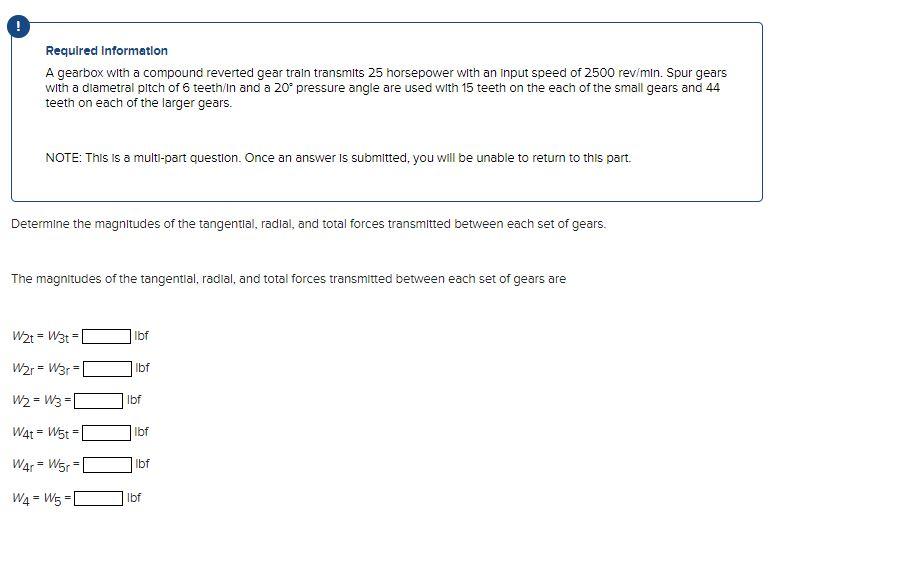 Solved Required Information A gearbox with a compound | Chegg.com