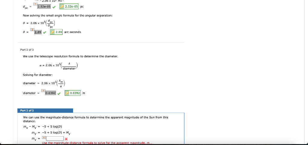 Solved Tutorial What is the angular separation (in arc | Chegg.com