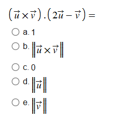 Solved (vec(u)×vec(v)) ﻿dot | Chegg.com