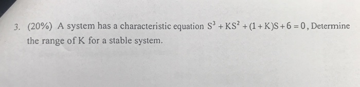 Solved (2096) A system has a characteristic equations' + | Chegg.com