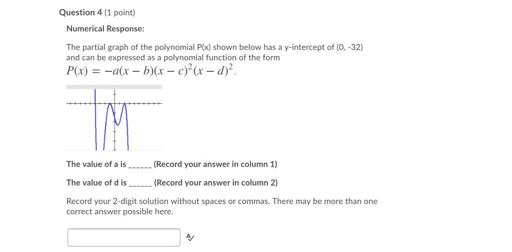 Solved Question 4 (1 point) Numerical Response: The partial | Chegg.com