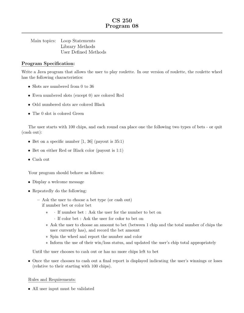 Solved Main Topics Loop Statements Library Methods User 