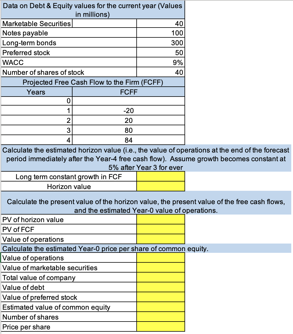 Solved Section 1: Calculate the estimated horizon value | Chegg.com