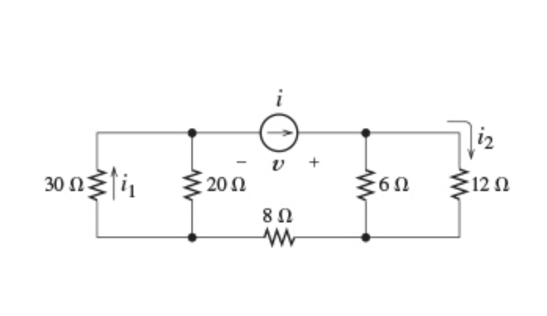 Solved find the voltage, current i1, ﻿and current i2 | Chegg.com
