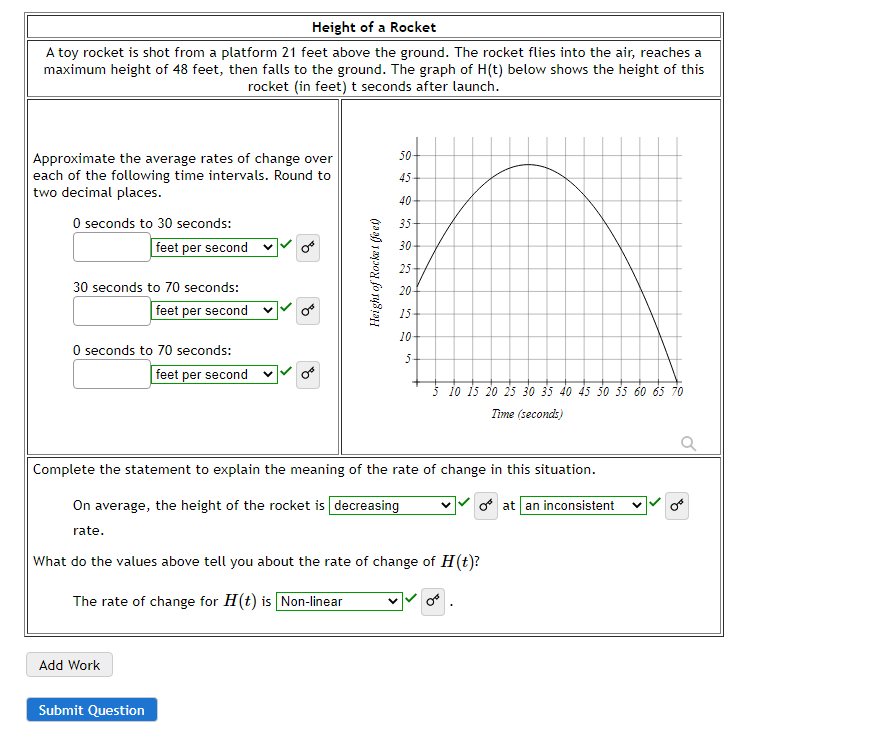Solved A toy rocket is shot from a platform 21 feet above | Chegg.com