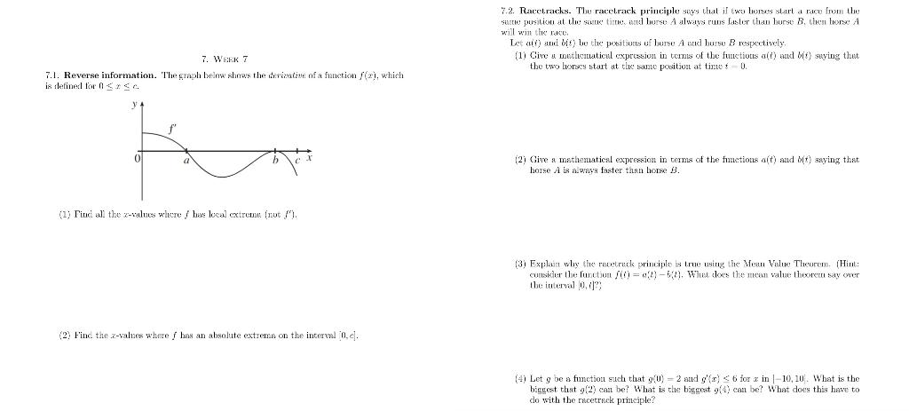 Solved 7.2. Racetracks. The racetrack principle says that if | Chegg.com