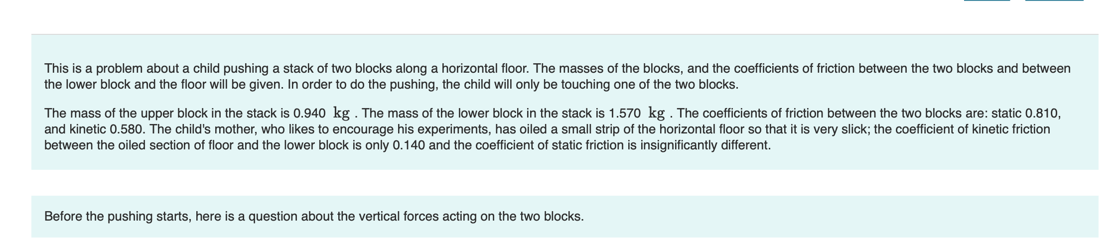 Solved This is a problem about a child pushing a stack of | Chegg.com