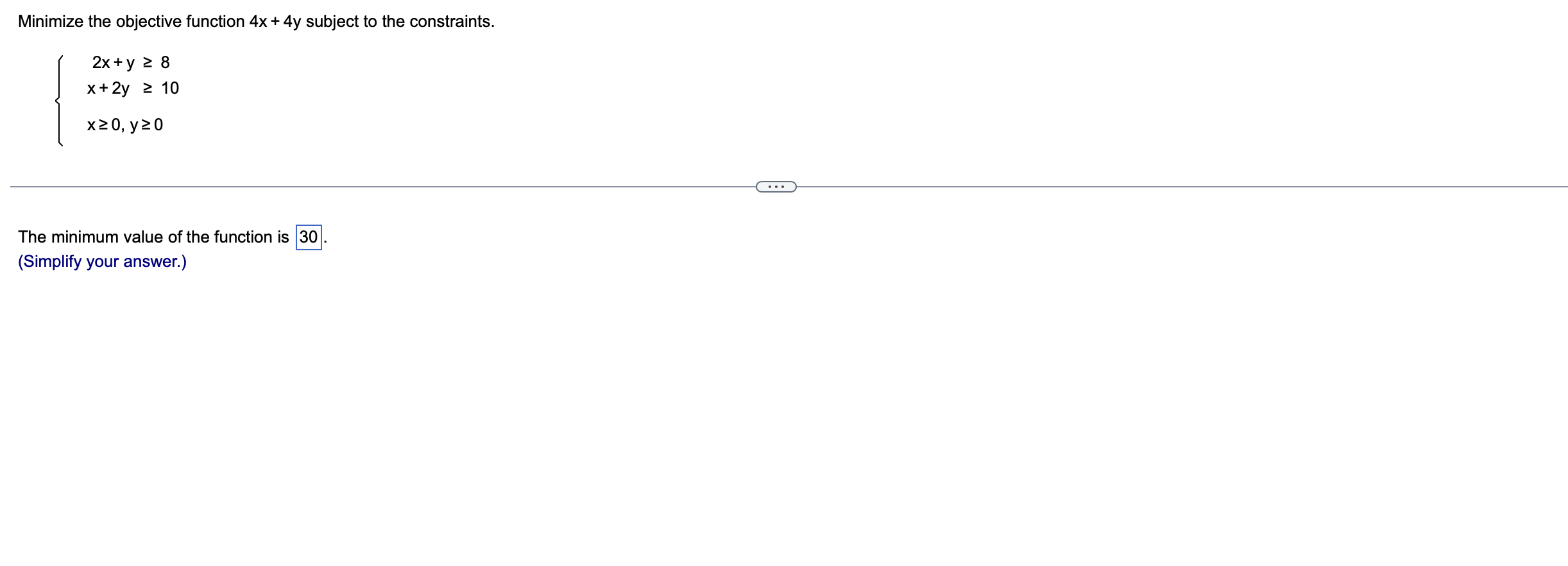 Solved Minimize The Objective Function 4x 4y Subject To The