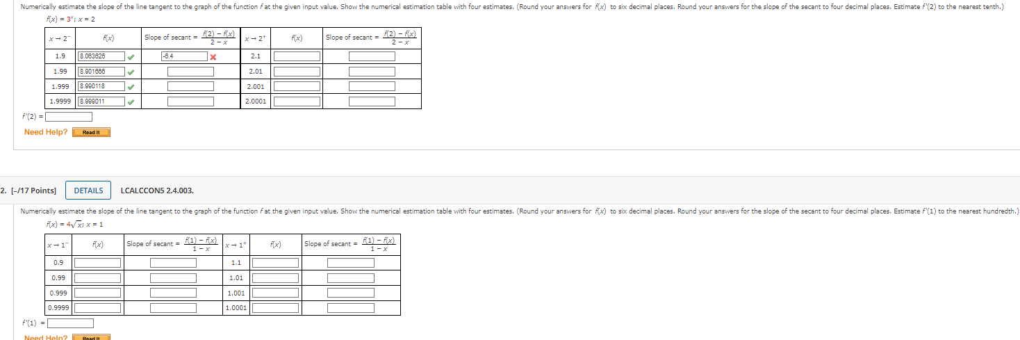 Solved 2. [-/17 Points] DETAILS LCALCCON5 2.4.003. | Chegg.com