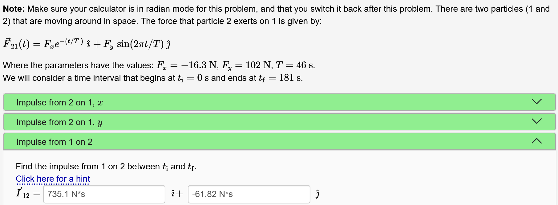 Solved Note: Make sure your calculator is in radian mode for | Chegg.com