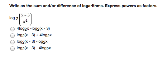 Solved Write as the sum and/or difference of logarithms. | Chegg.com