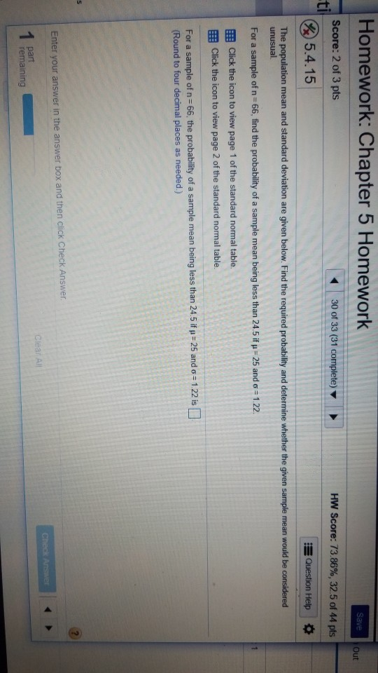 Solved Homework: Chapter 5 Homework Save Out Score: 2 of 3 | Chegg.com
