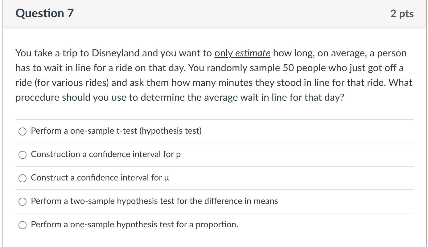 Solved Question 7 2 pts You take a trip to Disneyland and | Chegg.com