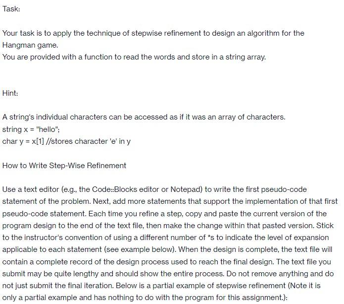 Solved Stepwise refinement is a low level design technique | Chegg.com
