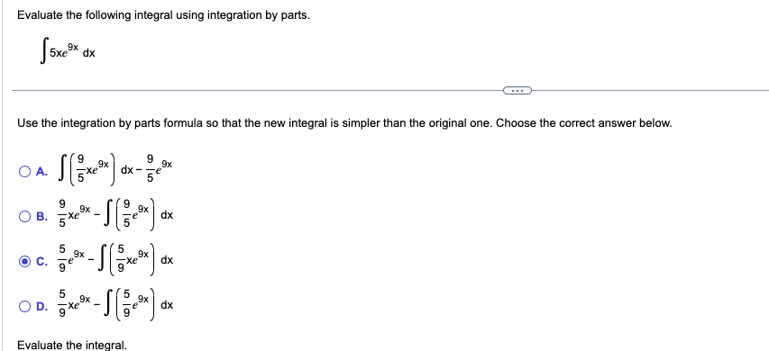 Solved Evaluate the following integral using integration by | Chegg.com