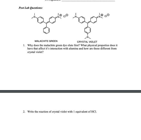 Solved 2. Write the reaction of crystal violet with 1 | Chegg.com