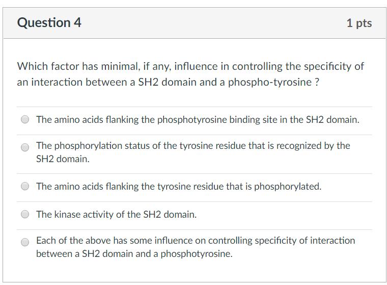 Solved Question 4 1 pts Which factor has minimal, if any, | Chegg.com