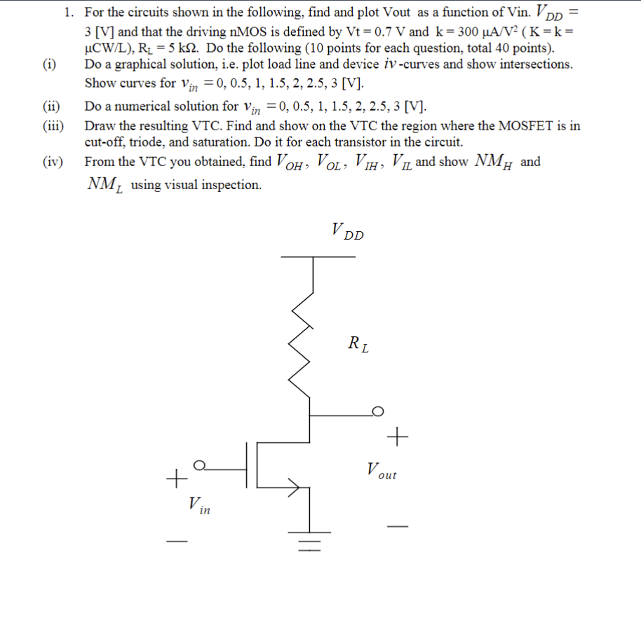 1. For the circuits shown in the following, find and | Chegg.com