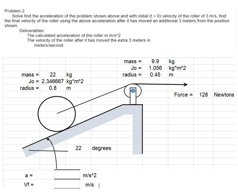 Solved Problem 2 Solve find the acceleration of the problem | Chegg.com