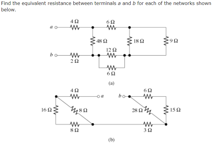 Solved Find the equivalent resistance between terminals a | Chegg.com