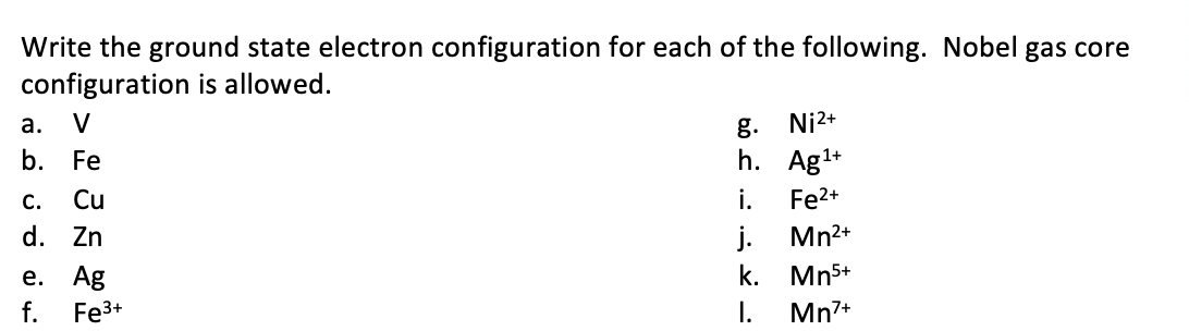 Solved g. Ni2+ Write the ground state electron configuration | Chegg.com