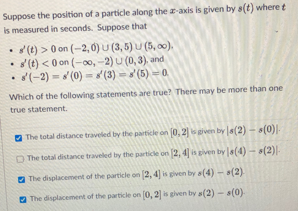 Solved Suppose the position of a particle along the x-axis | Chegg.com