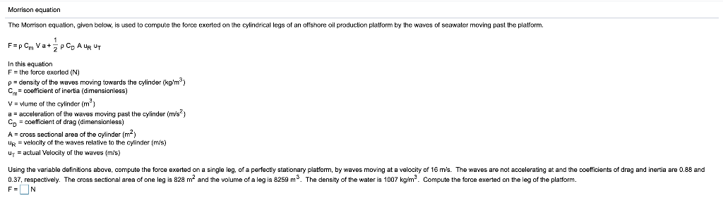 Solved Morrison equation The Morrison equation, given below, | Chegg.com