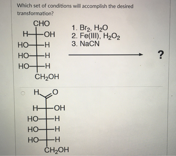 Solved Which set of conditions will accomplish the desired | Chegg.com
