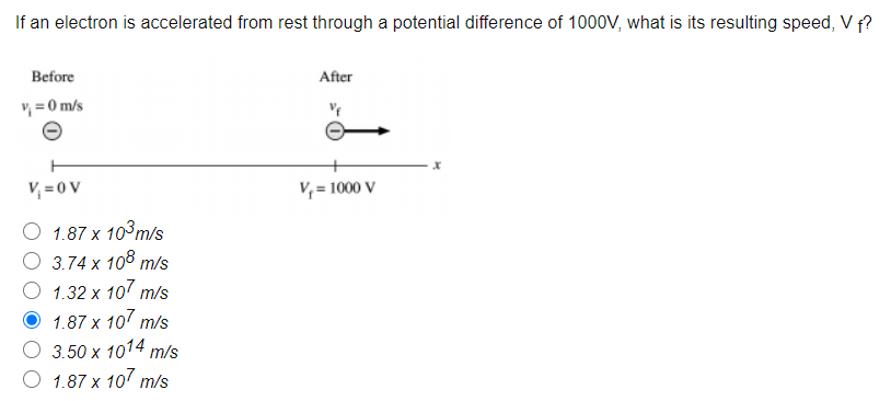 Solved If an electron is accelerated from rest through a | Chegg.com