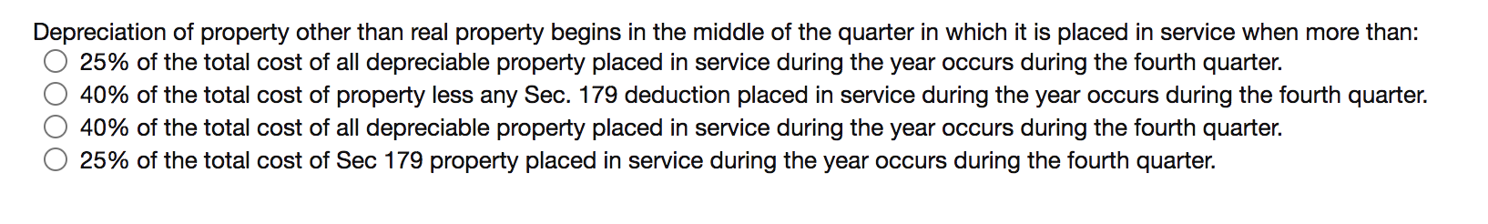 Solved Depreciation of property other than real property | Chegg.com