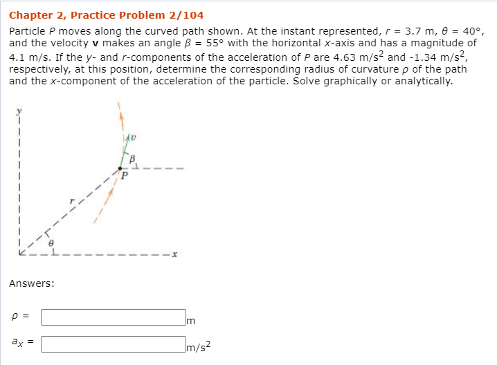 Solved Chapter 2, Practice Problem 2/104 Particle P moves | Chegg.com