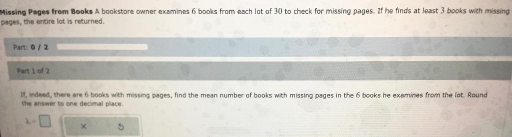 Solved Missing Pages from Books A bookstore owner examines 6 | Chegg.com