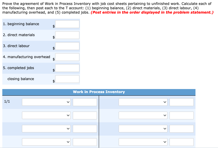 Solved Prove the agreement of Work in Process Inventory with | Chegg.com
