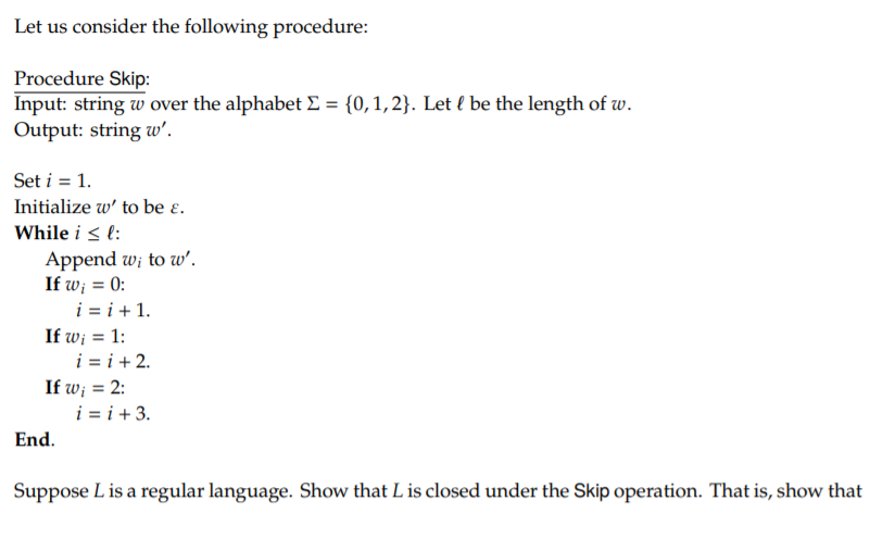 Solved Let Us Consider The Following Procedure Procedure 