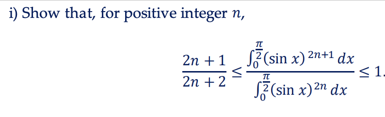Solved i) ﻿Show that, for positive integer | Chegg.com