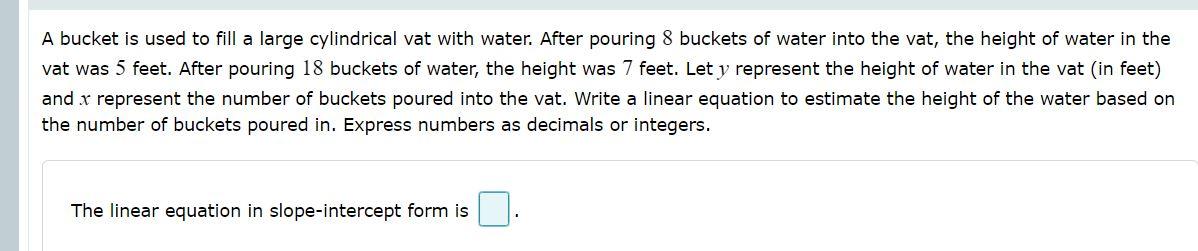 Solved A bucket is used to fill a large cylindrical vat with | Chegg.com