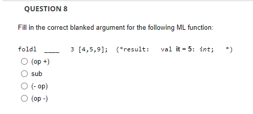 Solved Fill in the correct blanked argument for the | Chegg.com