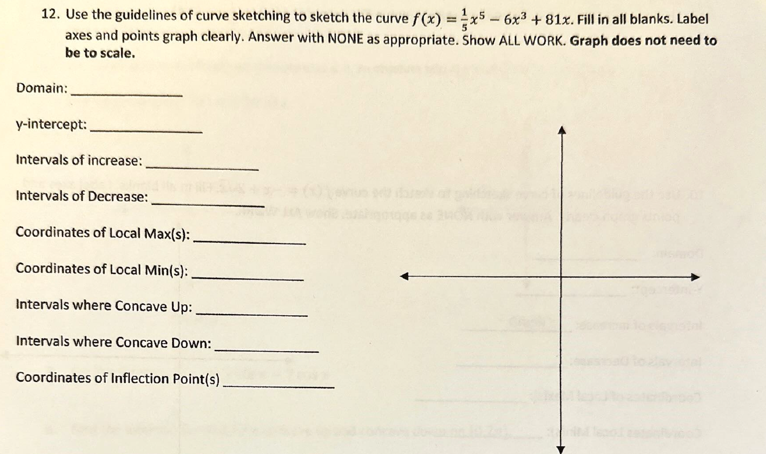 Solved 12. Use the guidelines of curve sketching to sketch | Chegg.com