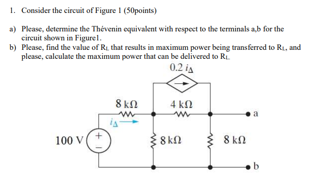 Solved 1. Consider the circuit of Figure 1 (50points) a) | Chegg.com