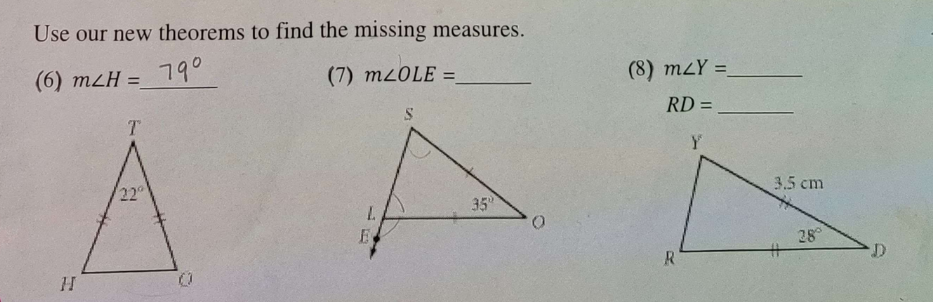 Solved Use our new theorems to find the missing measures. | Chegg.com