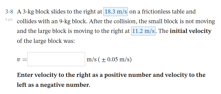 Solved -8 A 3-kg block slides to the right at on a | Chegg.com