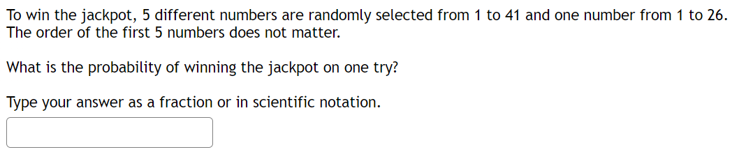 Solved To win the jackpot, 5 different numbers are randomly | Chegg.com