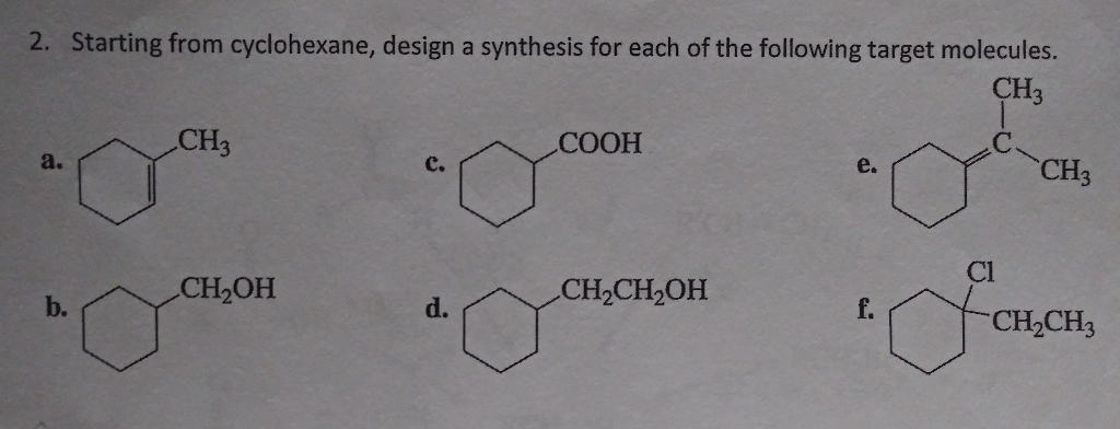 Solved Starting from cyclohexane, design a synthesis for | Chegg.com