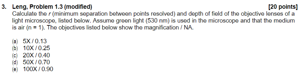 Solved Leng, Problem 1.3 (modified) [20 points] Calculate | Chegg.com