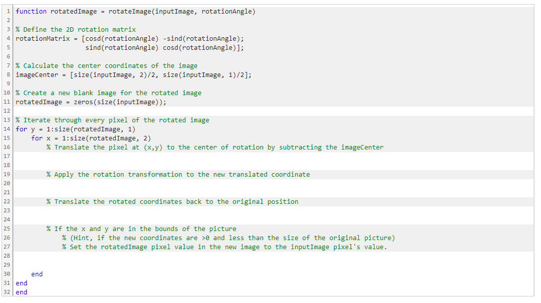 Solved Rotating an image Background In class you've been | Chegg.com