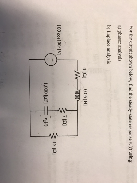 Solved For the circuit shown below, find the steady-state | Chegg.com