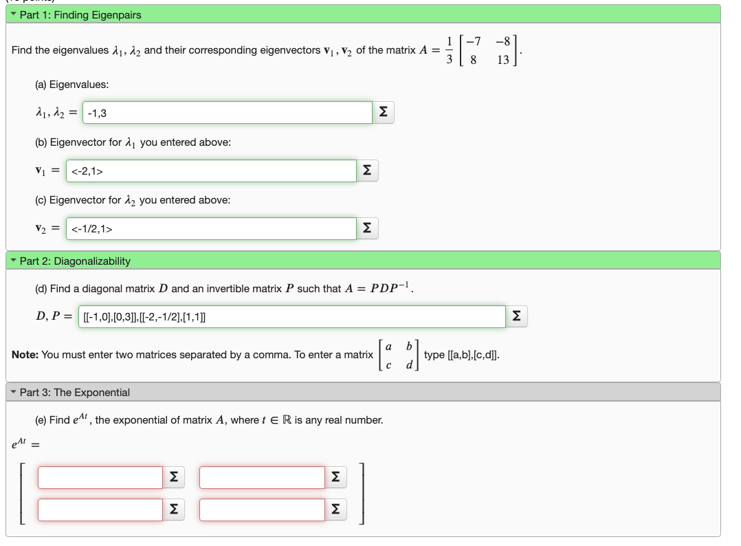 Solved Part 1: Finding Eigenpairs 1-7 Find the eigenvalues | Chegg.com